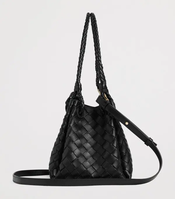 Bottega Veneta Leather Parachute Shoulder Bag - Black