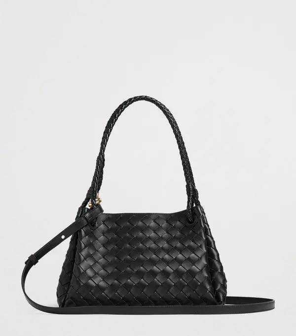 Bottega Veneta Leather Parachute Shoulder Bag - Black
