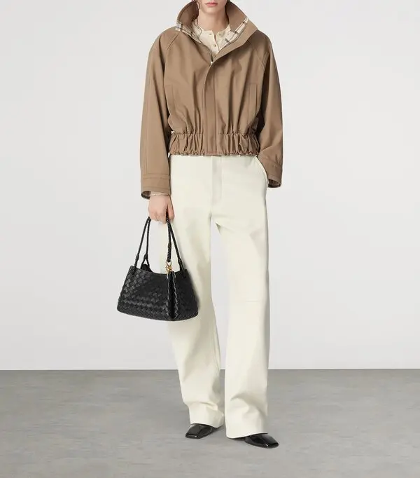 Bottega Veneta Leather Parachute Shoulder Bag - Black