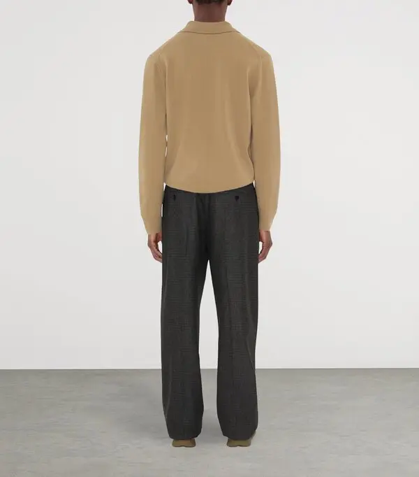 Burberry Cashmere-blend Ekd Polo Shirt - Beige