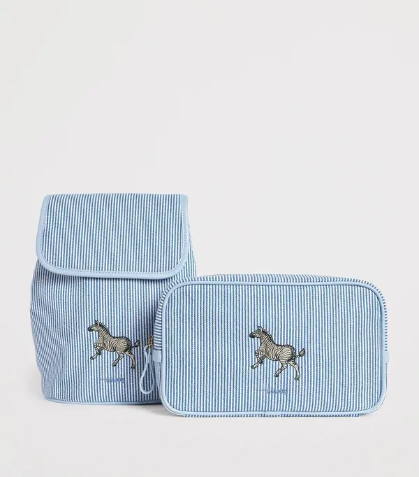 Harrods Embroidered Backpack - Blue
