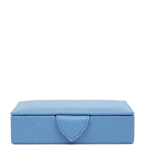Smythson Small Panama Leather Jewellery Box - Blue
