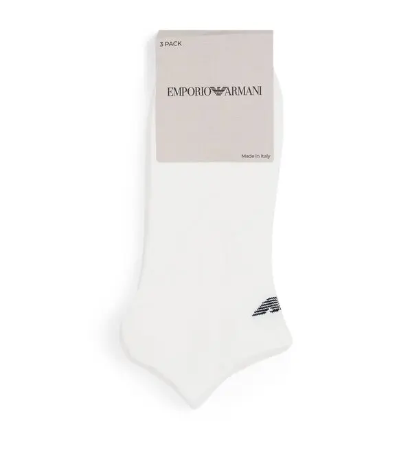 Emporio Armani Cotton-blend Trainer Socks - White