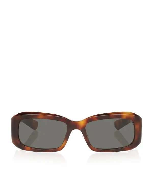 Saint Laurent Acetate Rectangle Sunglasses - Brown