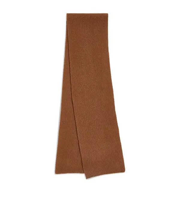 LE BONNET Classic Lambswool Scarf - Brown