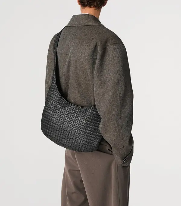Bottega Veneta Nappa Leather Veneto Cross-body Bag - Grey