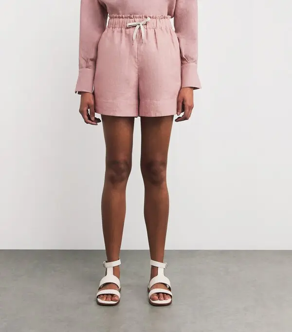 Eleventy Linen Drawstring Shorts - Neutral