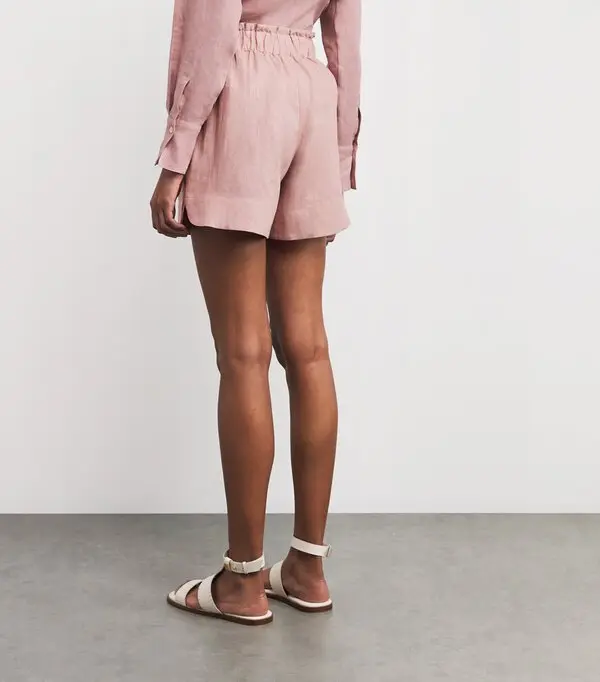 Eleventy Linen Drawstring Shorts - Neutral