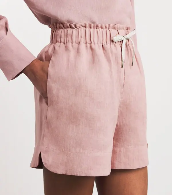 Eleventy Linen Drawstring Shorts - Neutral