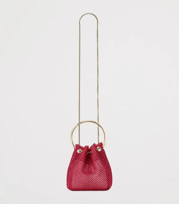 JIMMY CHOO Embellished Bon Bon Top-handle Bag - Red