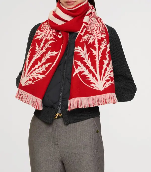 Burberry Wool Thistle Shield Scarf