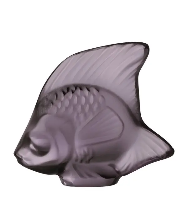 Lalique Crystal Fish Sculpture - Purple