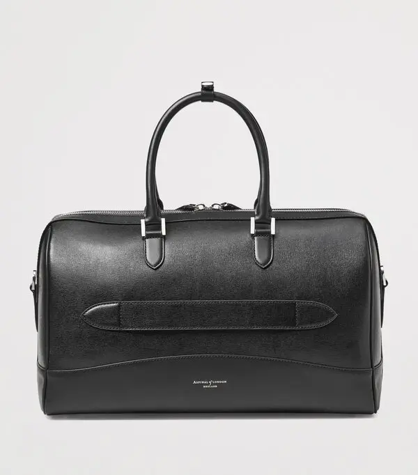 ASPINAL OF LONDON Leather Connaught Holdall - Black