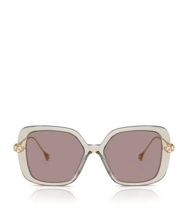 SWAROVSKI Oversized Sk6011 Sunglasses - Beige