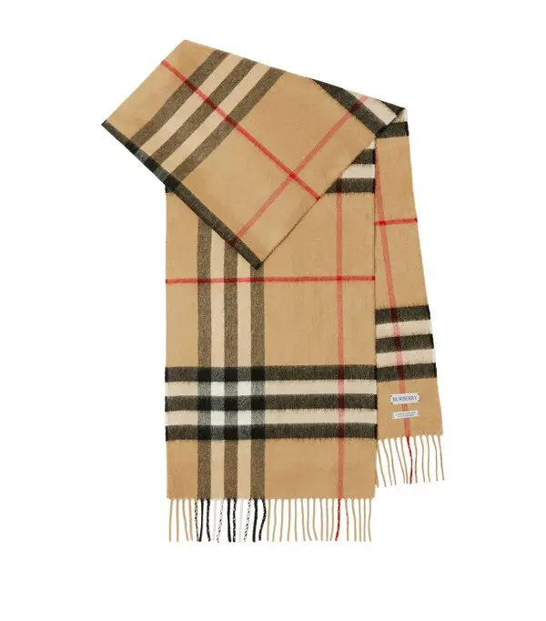 Burberry Cashmere Check Scarf - Beige