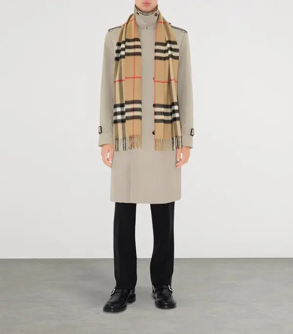 Burberry Cashmere Check Scarf - Beige