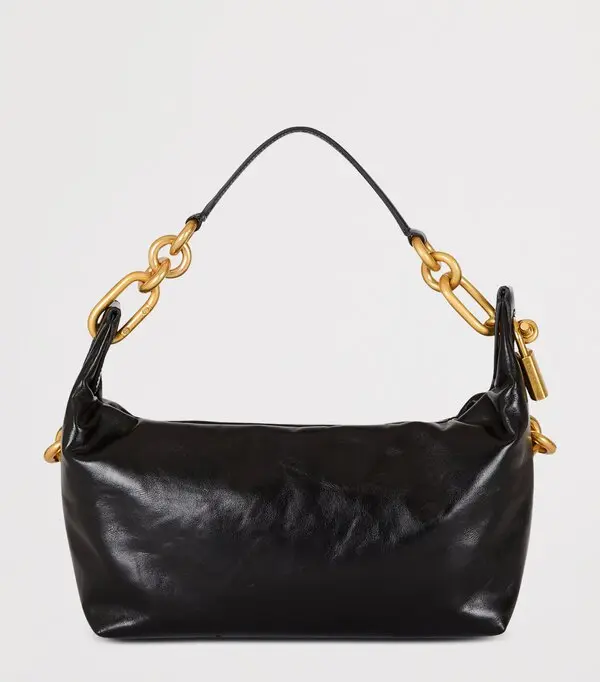 Balmain Leather Sync Shoulder Bag - Black