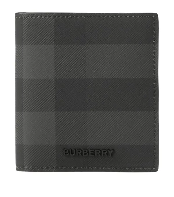 Burberry Check Folding Card Holder - Black