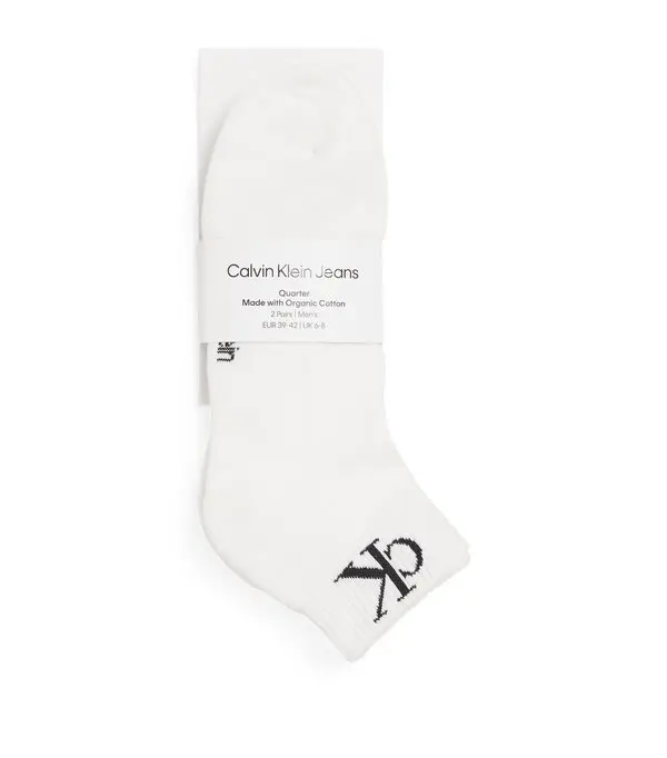 Calvin Klein Cotton-blend Quarter Socks - White