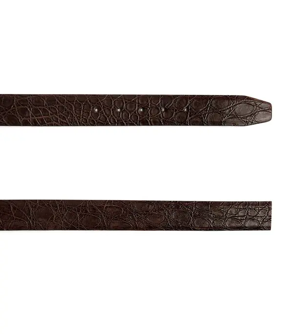 Giorgio Armani Crocodile Leather Belt - Brown