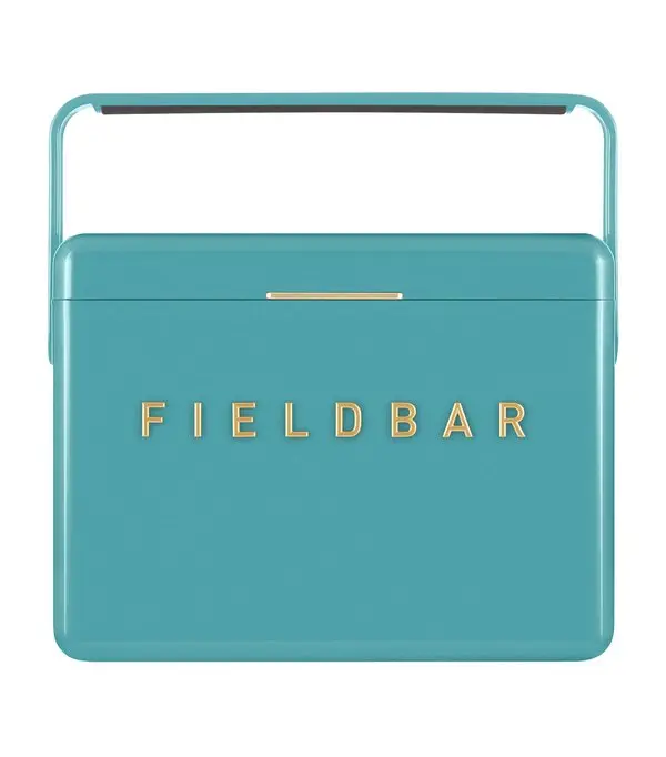 FIELDBAR Mini Bar Cooler Box With Leather Sling - Blue