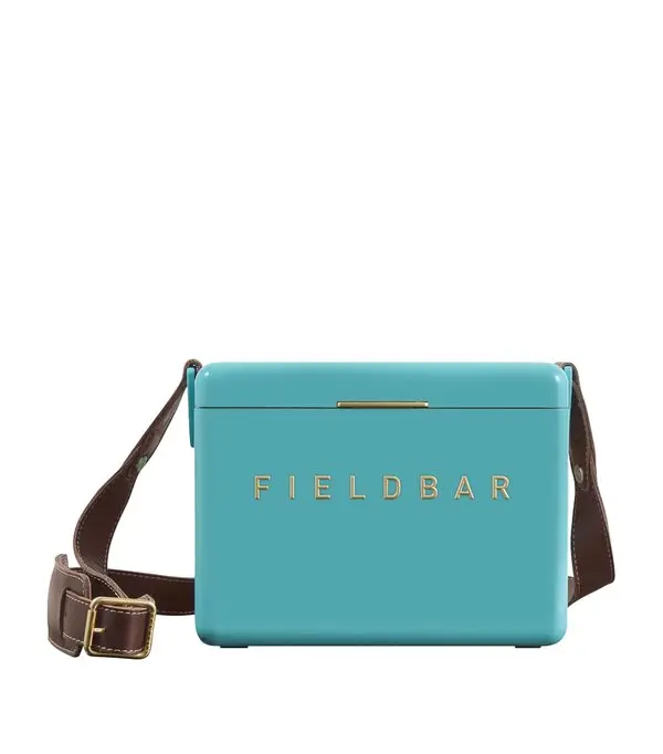 FIELDBAR Mini Bar Cooler Box With Leather Sling - Blue
