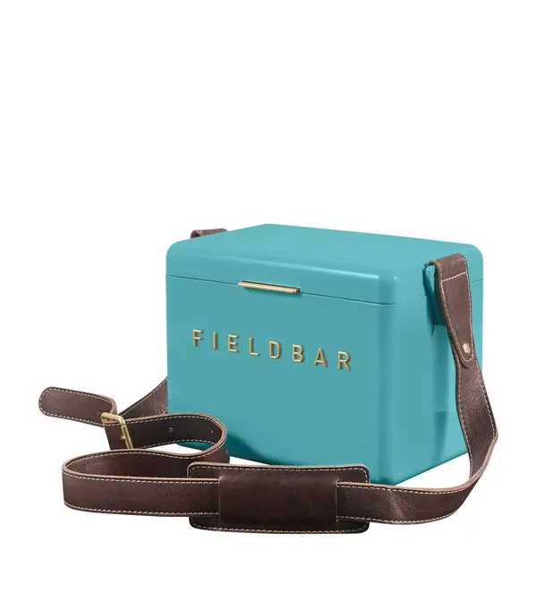 FIELDBAR Mini Bar Cooler Box With Leather Sling - Blue