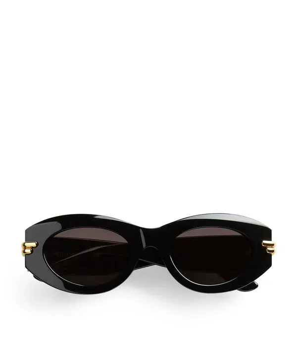 Bottega Veneta Oval Full Rim Sunglasses - Black