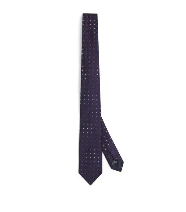 Giorgio Armani Silk Jacquard Neck Tie - Blue