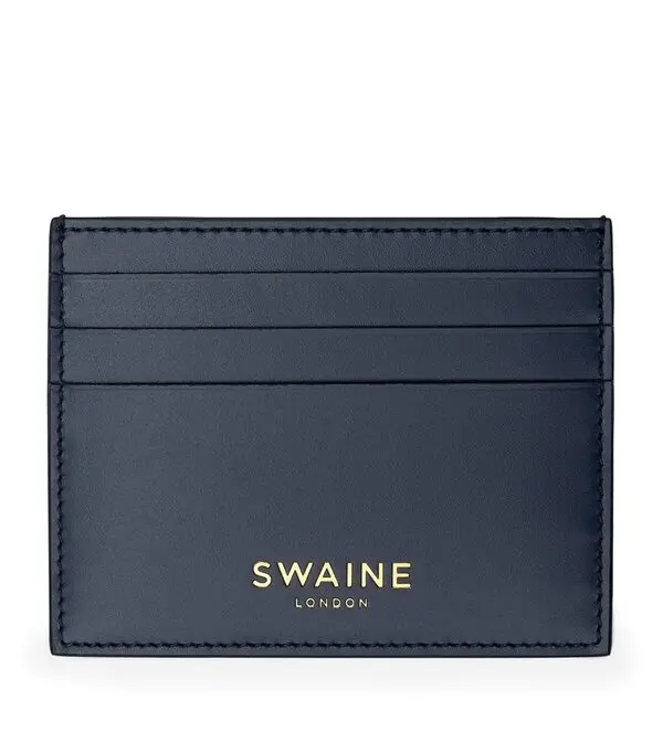 SWAINE Leather Card Holder - Navy