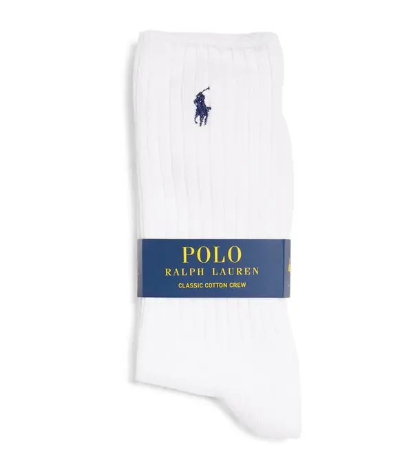 Polo Ralph Lauren Cotton-blend Classic Crew Socks - White