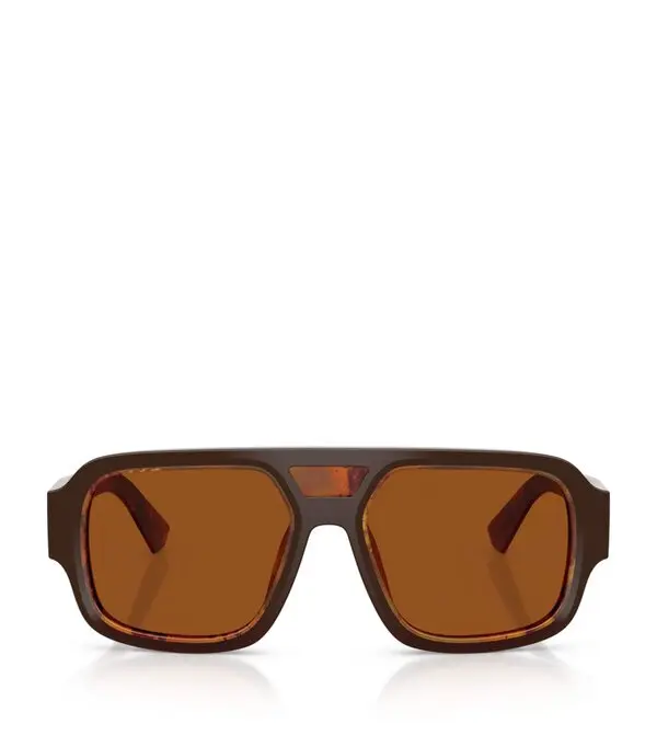 Dolce & Gabbana Oversized Pilot Sunglasses - Brown