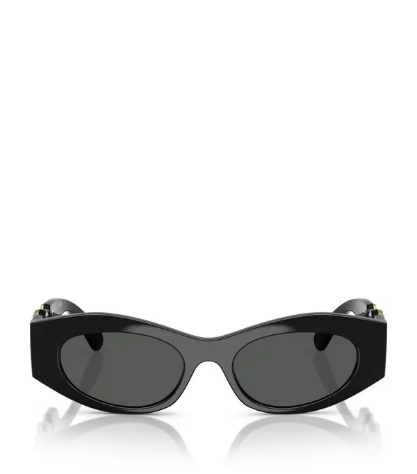 Versace Acetate Oval Sunglasses - Black