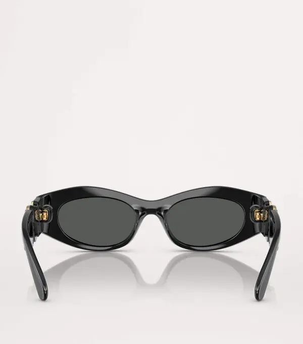 Versace Acetate Oval Sunglasses - Black