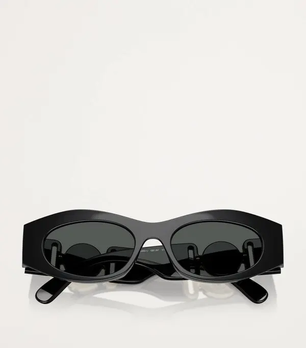 Versace Acetate Oval Sunglasses - Black