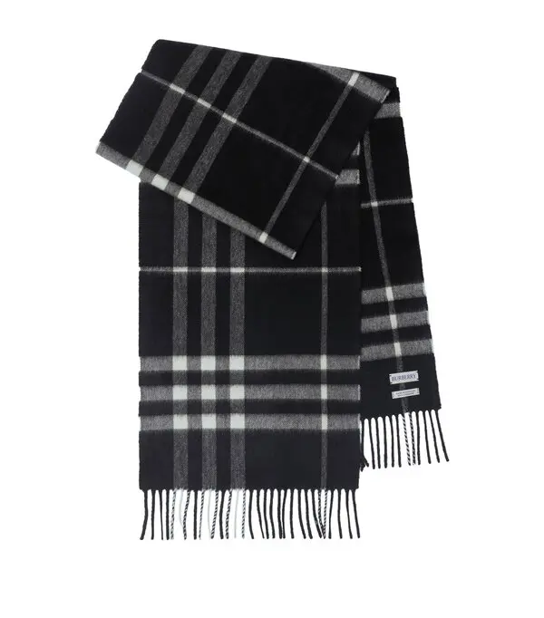 Burberry Cashmere Check Scarf - Black