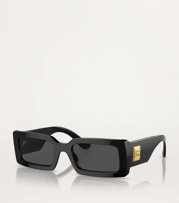 Dolce & Gabbana Acetate Rectangle Sunglasses - Black