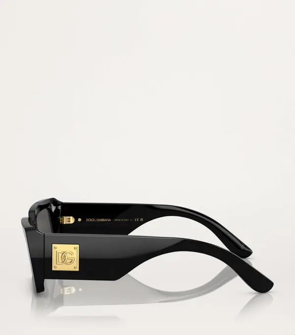 Dolce & Gabbana Acetate Rectangle Sunglasses - Black