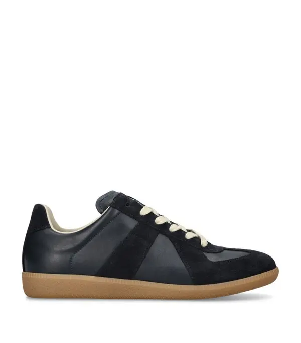MAISON MARGIELA Leather And Suede Replica Sneakers - Navy