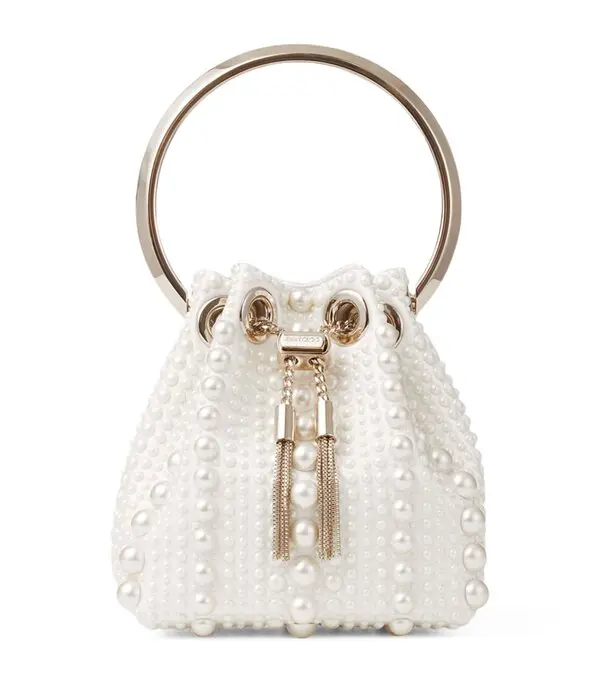 JIMMY CHOO Bon Bon Top-handle Bag - Ivory