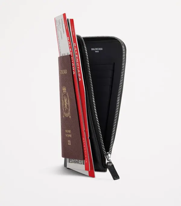 Balenciaga Calfskin Passport Phone Holder - Red
