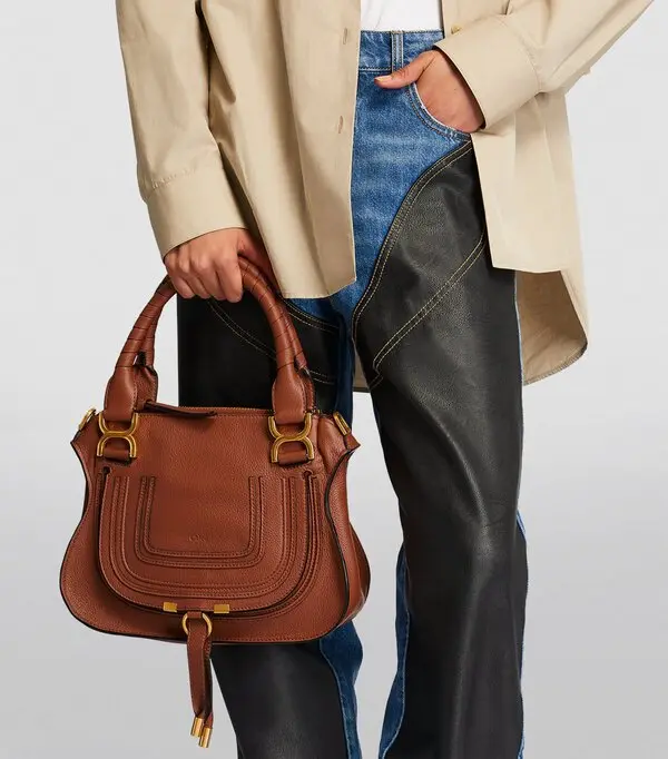 Chloé Small Leather Marcie Top-handle Bag - Brown