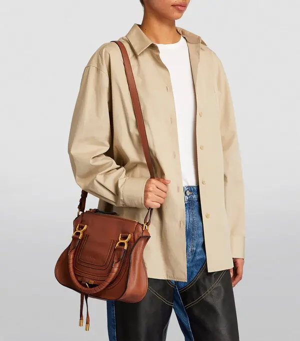 Chloé Small Leather Marcie Top-handle Bag - Brown
