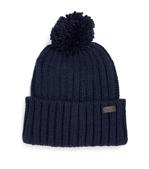Barbour Lambswool-blend Kelson Beanie - Navy