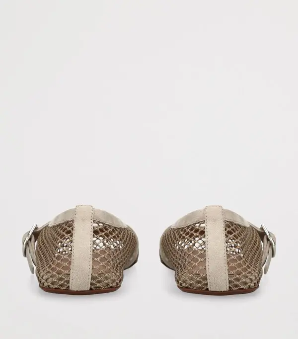 Alaïa Mesh Ballerina Flats - Beige