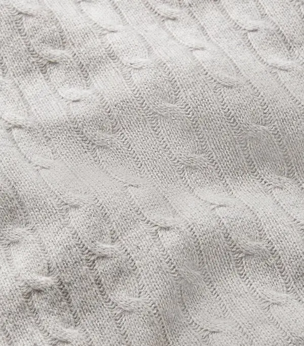 Ralph Lauren Cashmere Cable-knit Throw - Grey