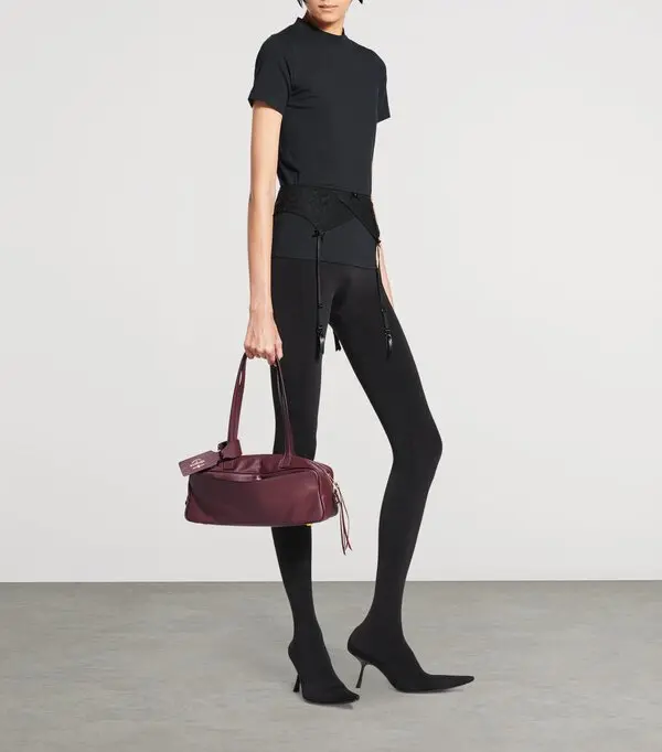 Balenciaga Small Leather Carrie Bowling Top-handle Bag - Red