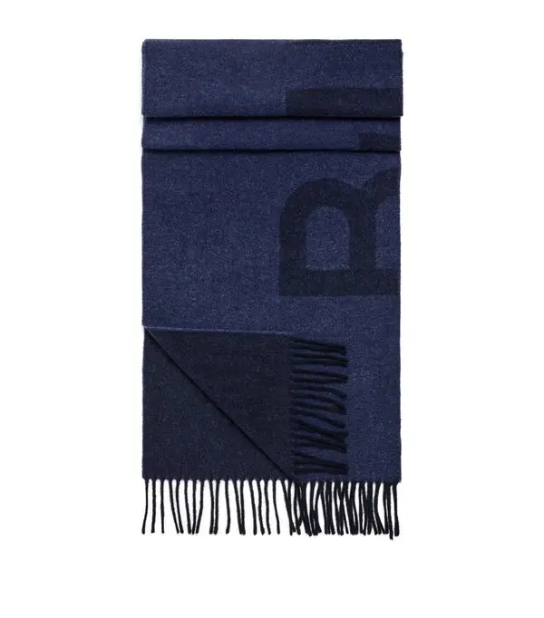 Bogner Wool Logo Scarf - Navy