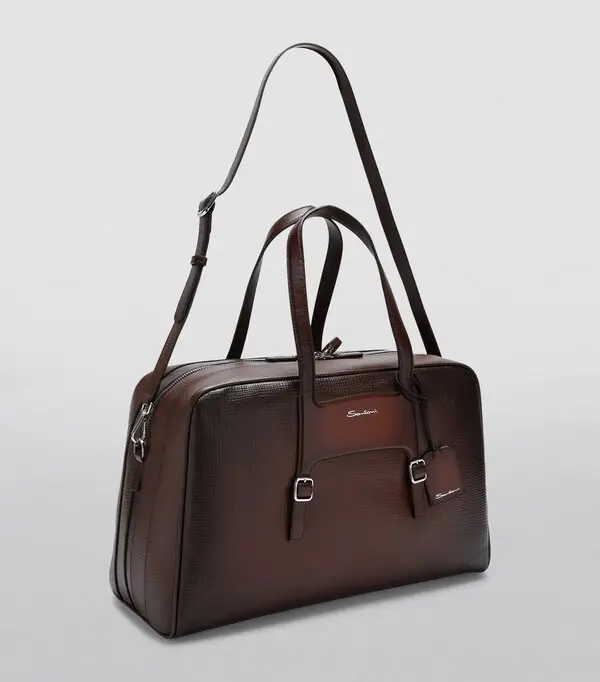 Santoni Leather Weekend Bag - Brown