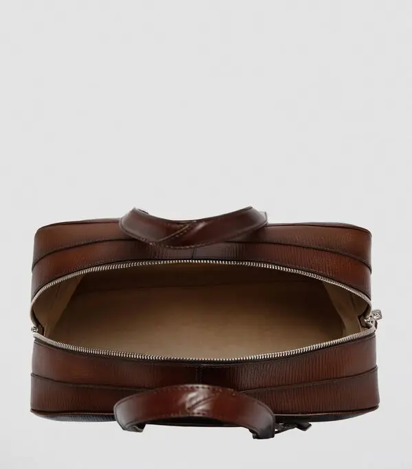 Santoni Leather Weekend Bag - Brown